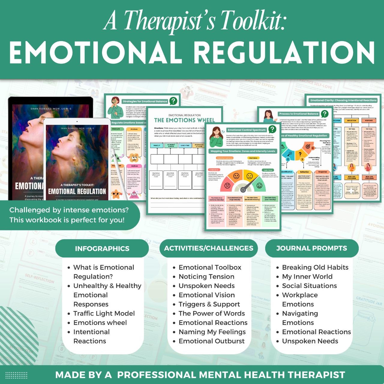Emotional Regulation, Managing Emotions Workbook Mega Bundle, Therapy ...