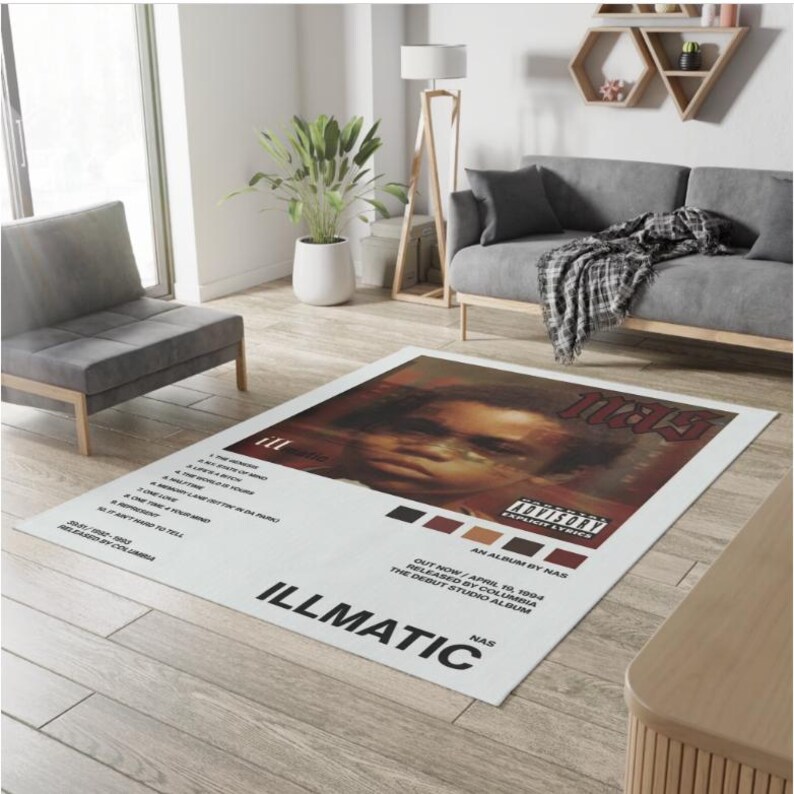 Nas illmatic Album Cover Track List Room Rug - Etsy