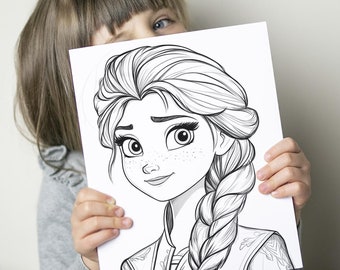 anna and elsa coloring pages easy abstract