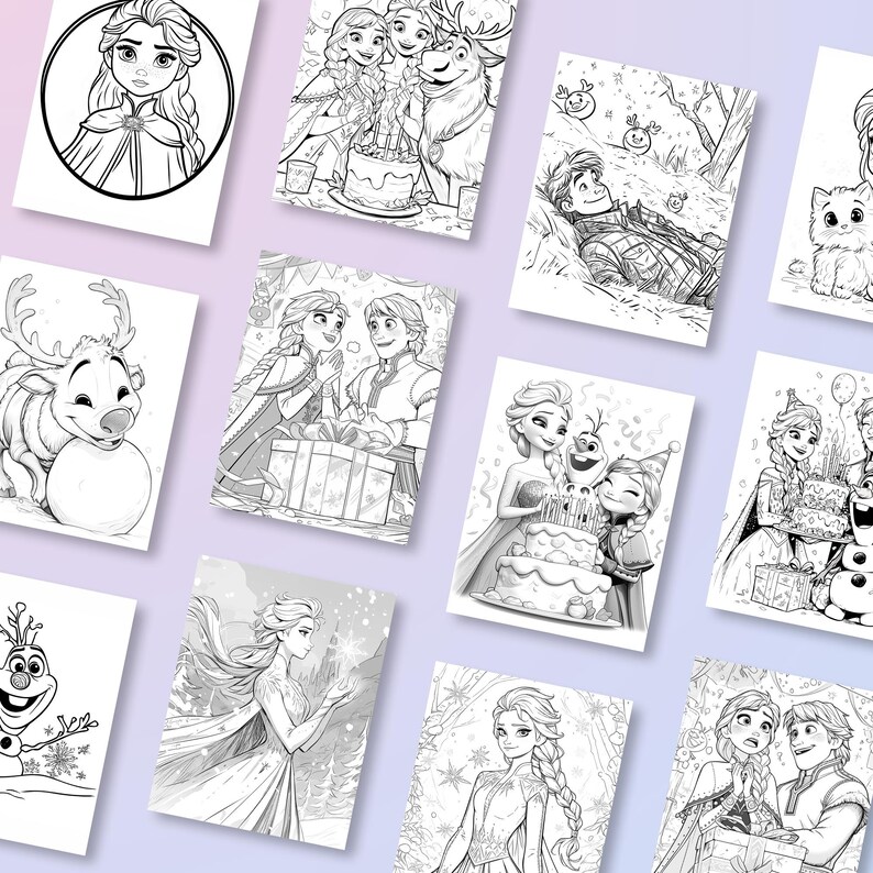 Elsa Coloring 40 Sheets | Frozen Birthday Party Favors & Activities ...