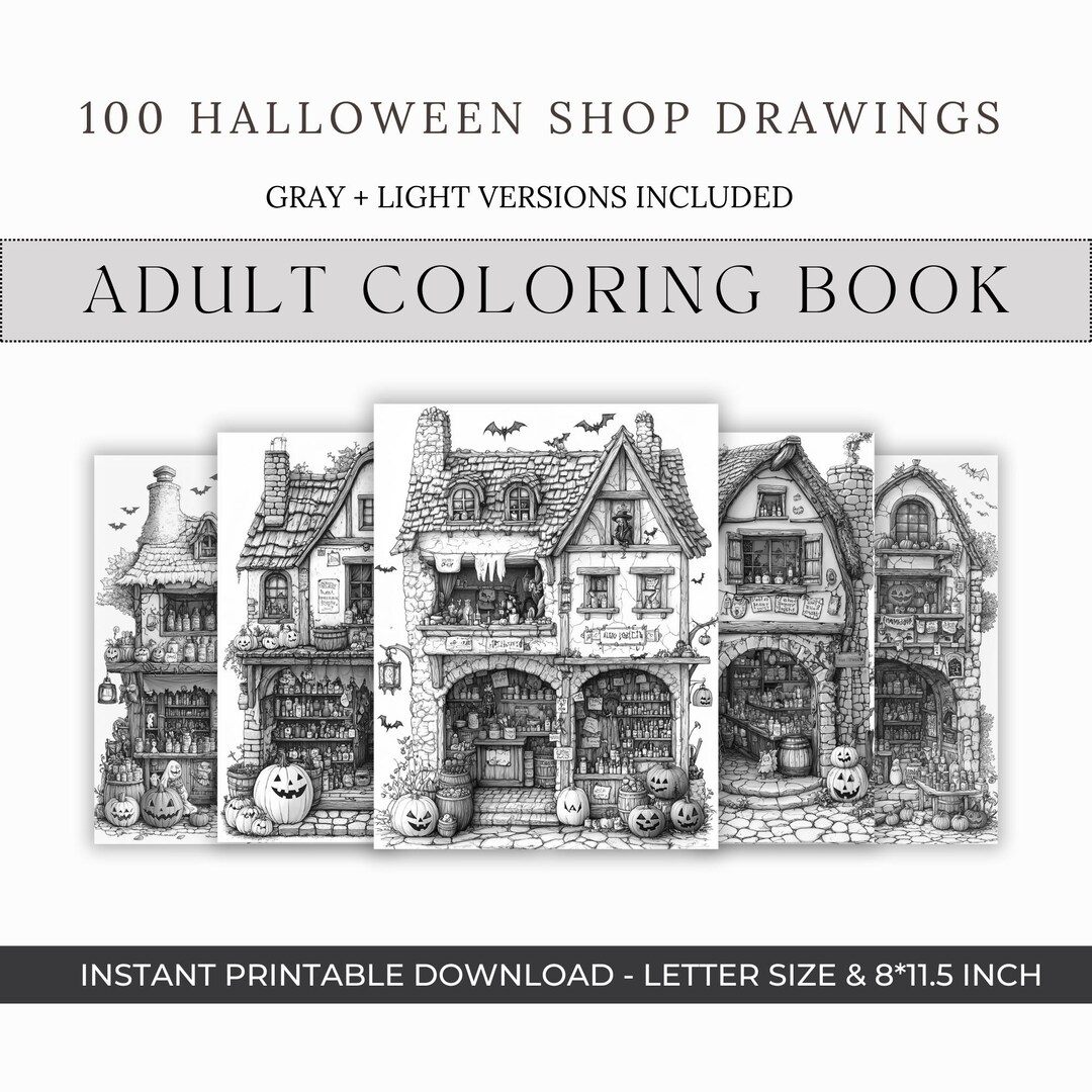 100 Halloween Coloring Shop Drawing Pages – Spooky Pumpkins, Witches ...