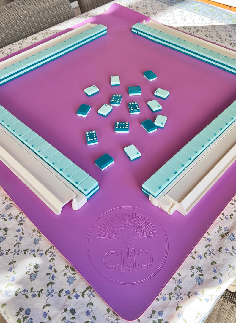 Mahjong Game Mat Reversible Leather, Available in 4 Color Combinations ...