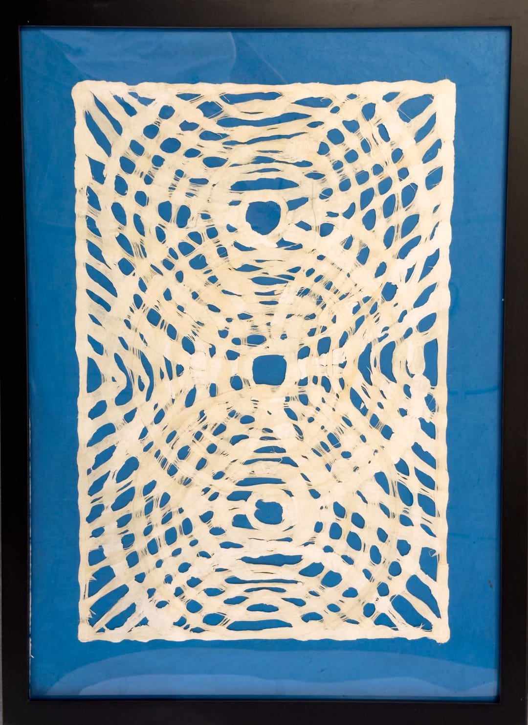 Handmade Paper Wall Art Blue and White/ivory - Etsy