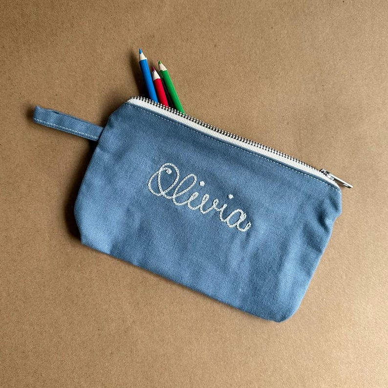 Personalized Embroidered Zipper Pouch - Etsy