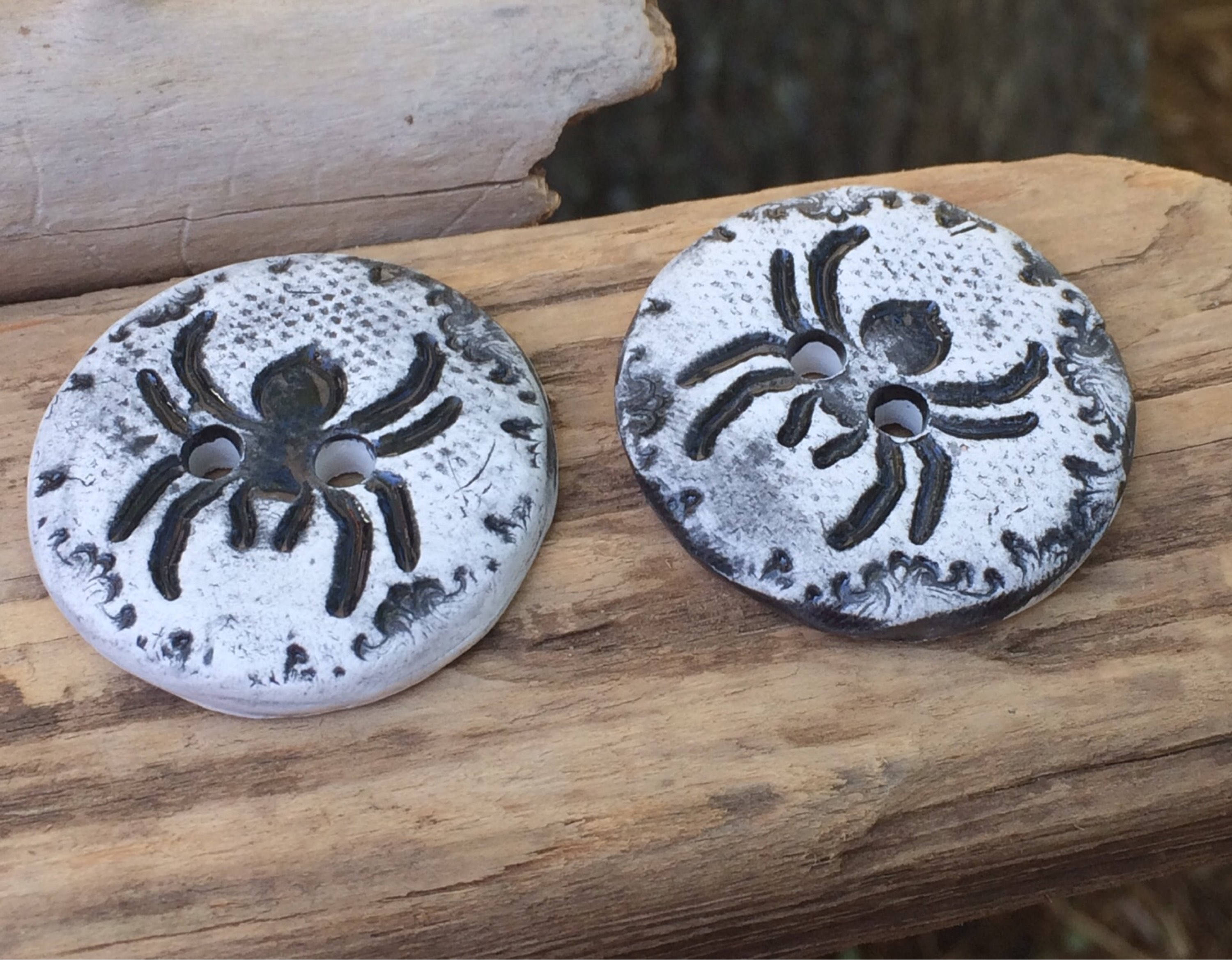 Ceramic Spider Web Button