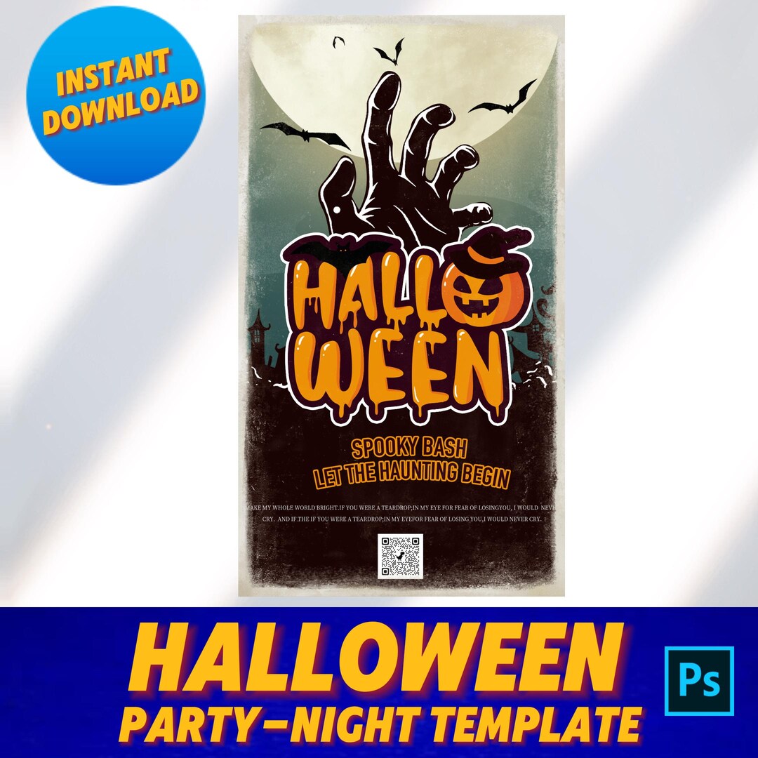 Editable Halloween Poster Template Halloween Party Invitation Template ...