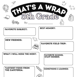 THAT'S A WRAP! End of School Year Questions. Canva to EDIT School Grade ...