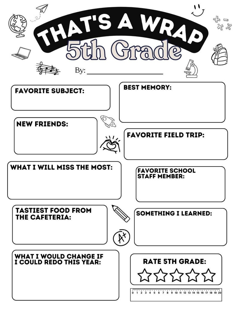 THAT'S A WRAP! End of School Year Questions. Canva to EDIT School Grade ...