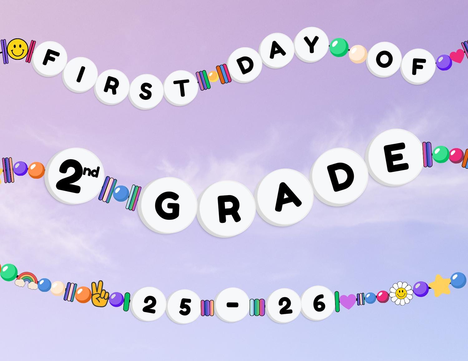 First Day of School Sign 1st-5th Grade Printable. Edit With Canva - Etsy