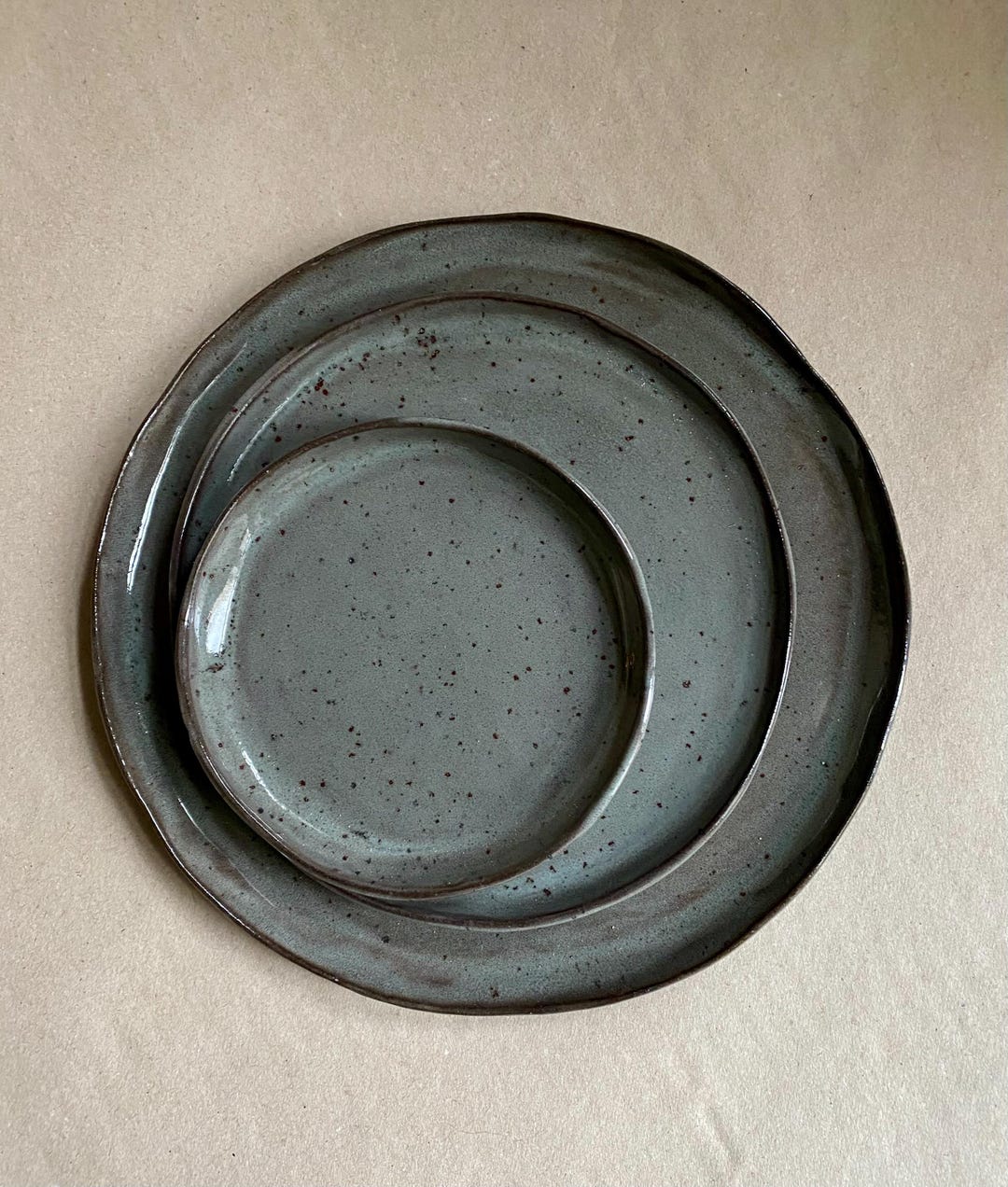 Grey Ceramic Plates | Grey Smoke Collection | Unique Dinner Set of 3 - Etsy