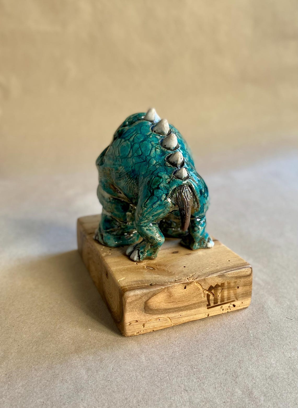Handmade Ceramic Sculpted Monster| Blue Devourer Sculpture | Ceramic ...