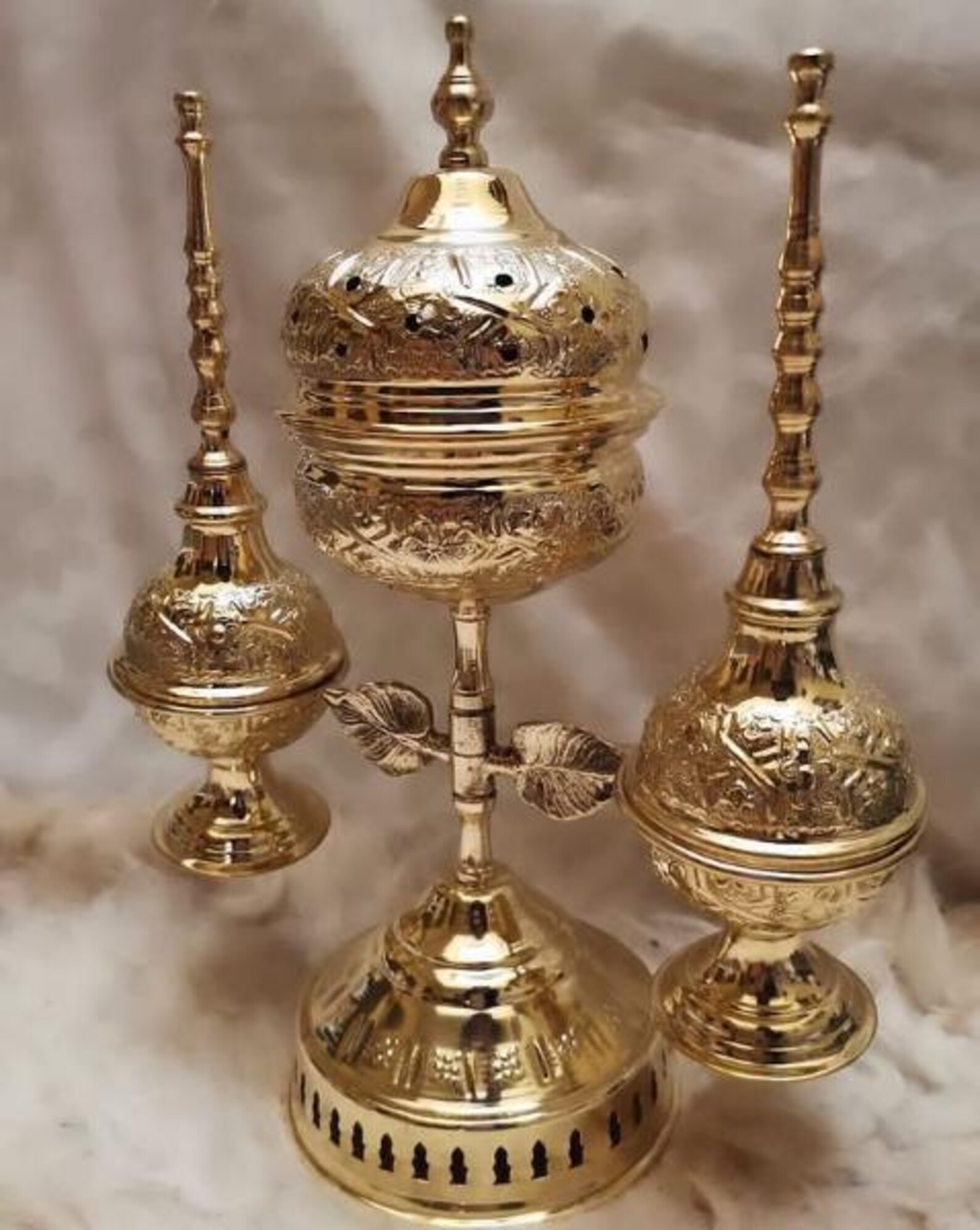 Moroccan Brass Drum With Incense Burner and Perfume Sprayers - Etsy
