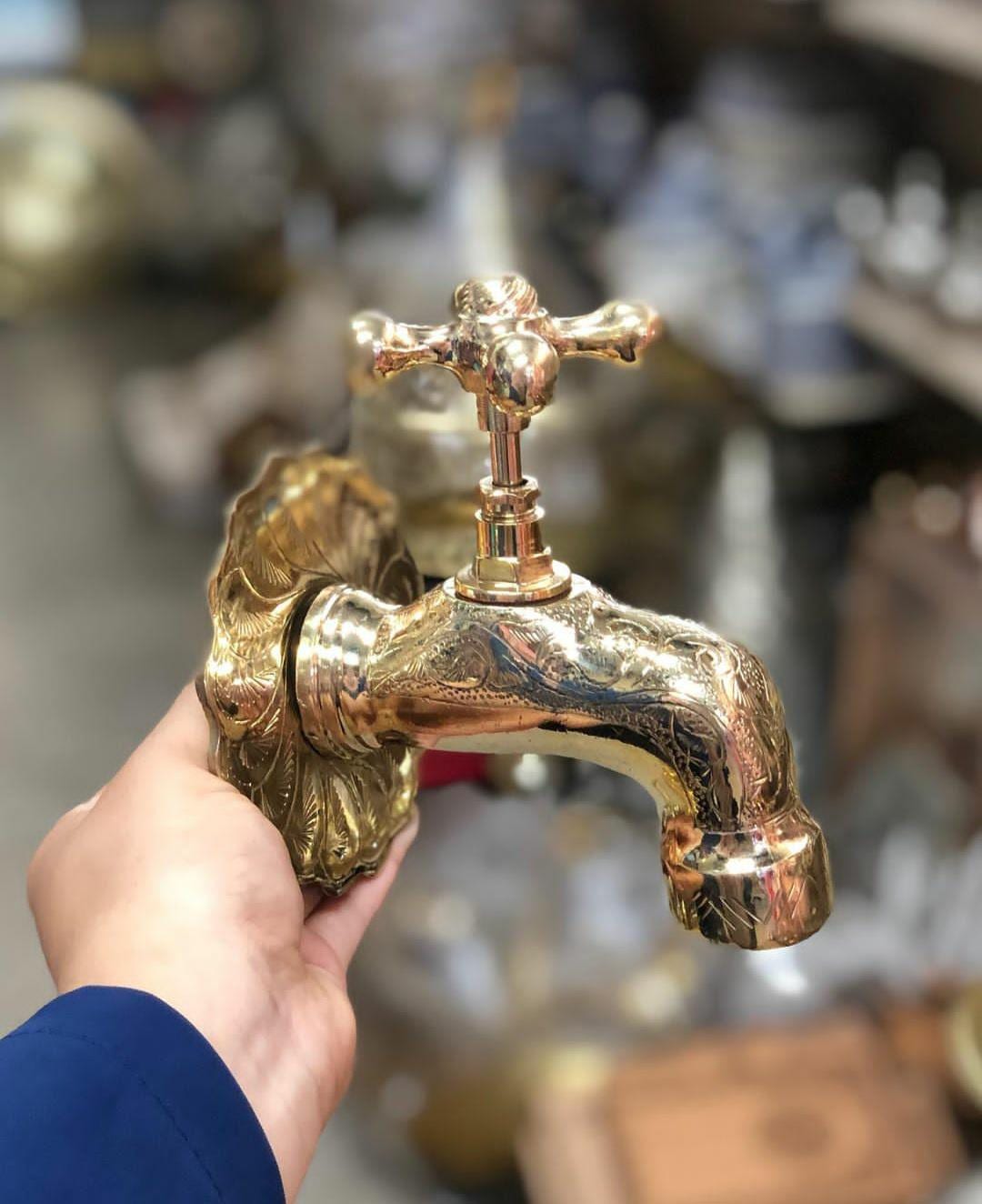 Handcrafted Moroccan Brass Faucet – Traditional Engraved Hammam - Etsy