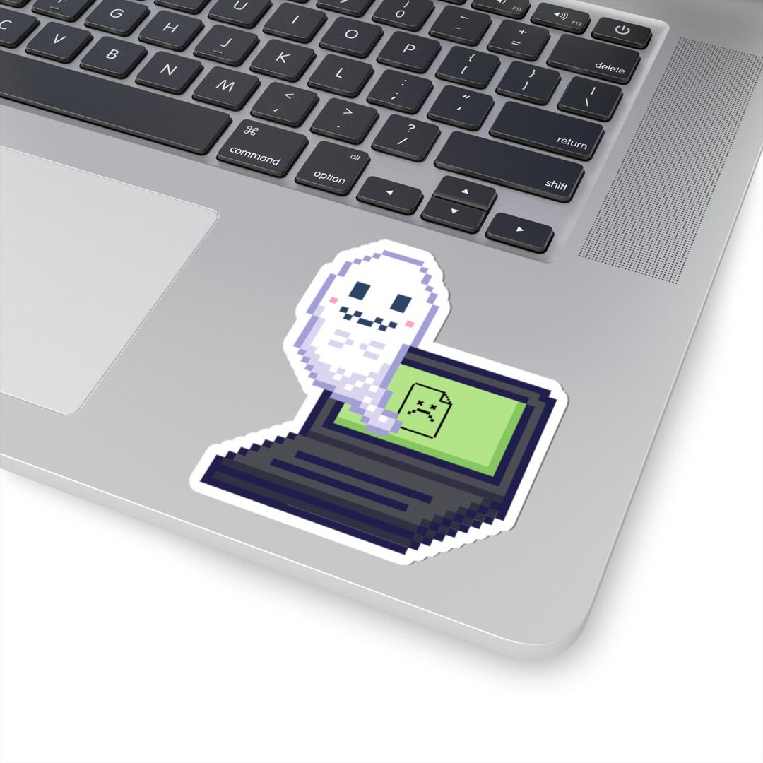 8bit Pixel Gaming Ghost Kiss-cut Stickers - Laptop, Decal, Video Game ...