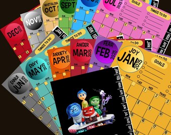 Calendar Inside Out Emociones 2024 - 2025 English Pdf Format Planner ...