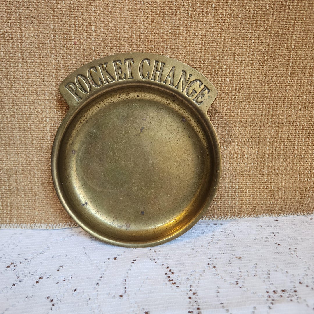 Entryway Dish Brass Coin Catcher Laundry Room Vintage Catch All Tray ...