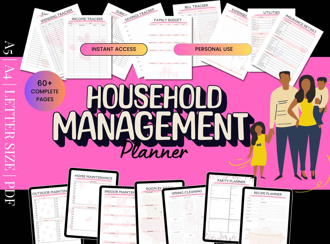 Household Planner | Printable Household Management Binder | Household ...