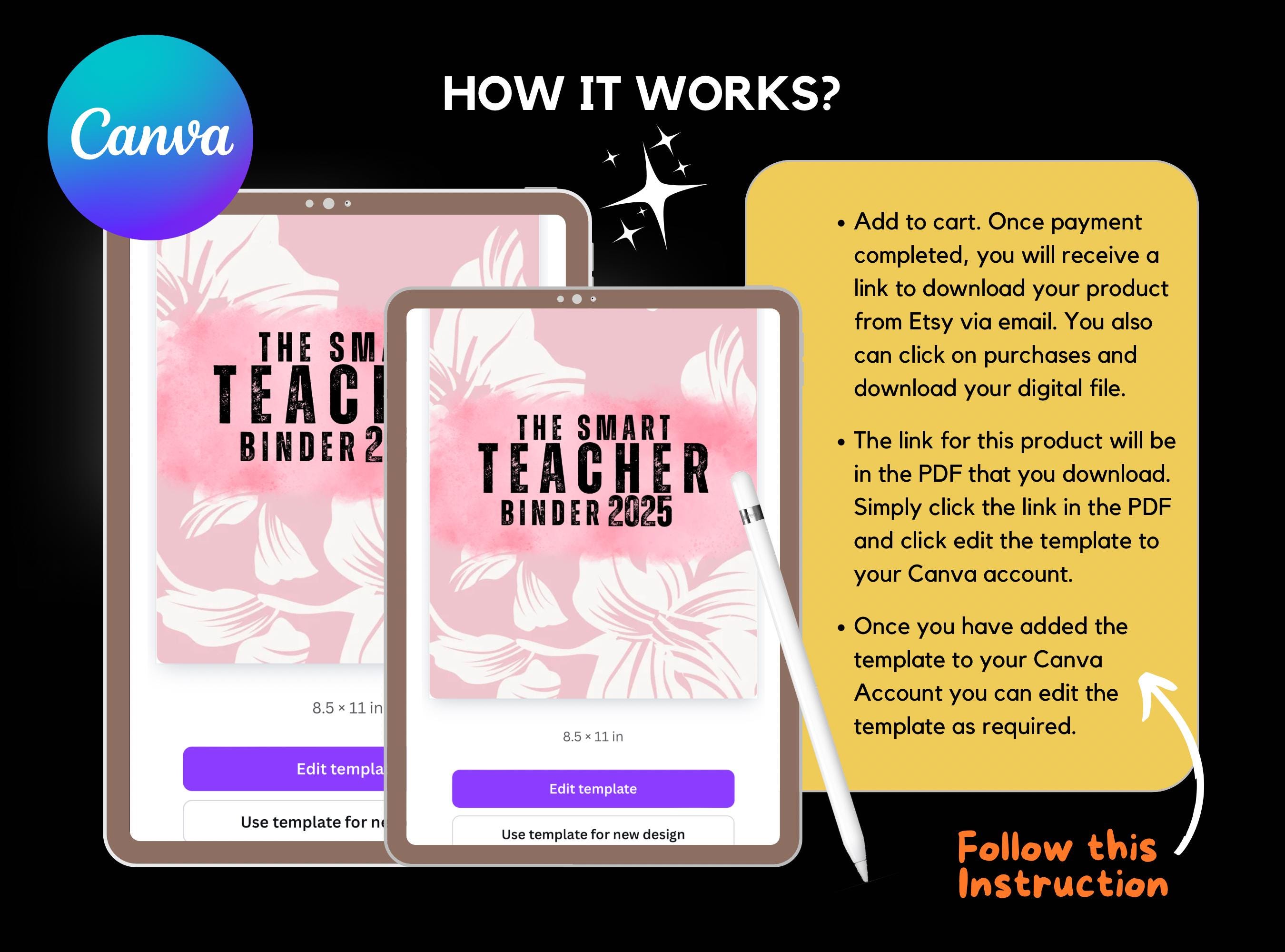 2025 Editable Teacher Planner - Printable and Canva Template - 60 ...