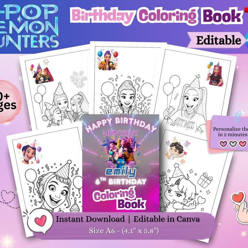 Huntrix Coloring Pages - Etsy