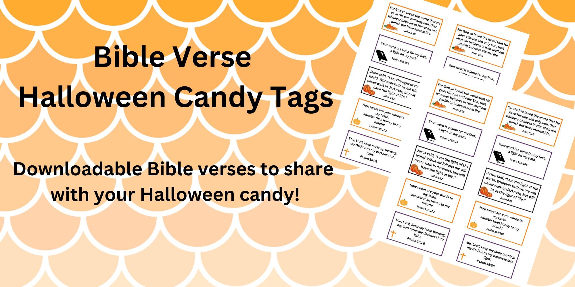 Christian Bible Verse Halloween Candy Tag Printable - Etsy