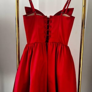 Red Basque Mini Women Dress| Sleeveless Corset Fit and Flare Dress| for ...