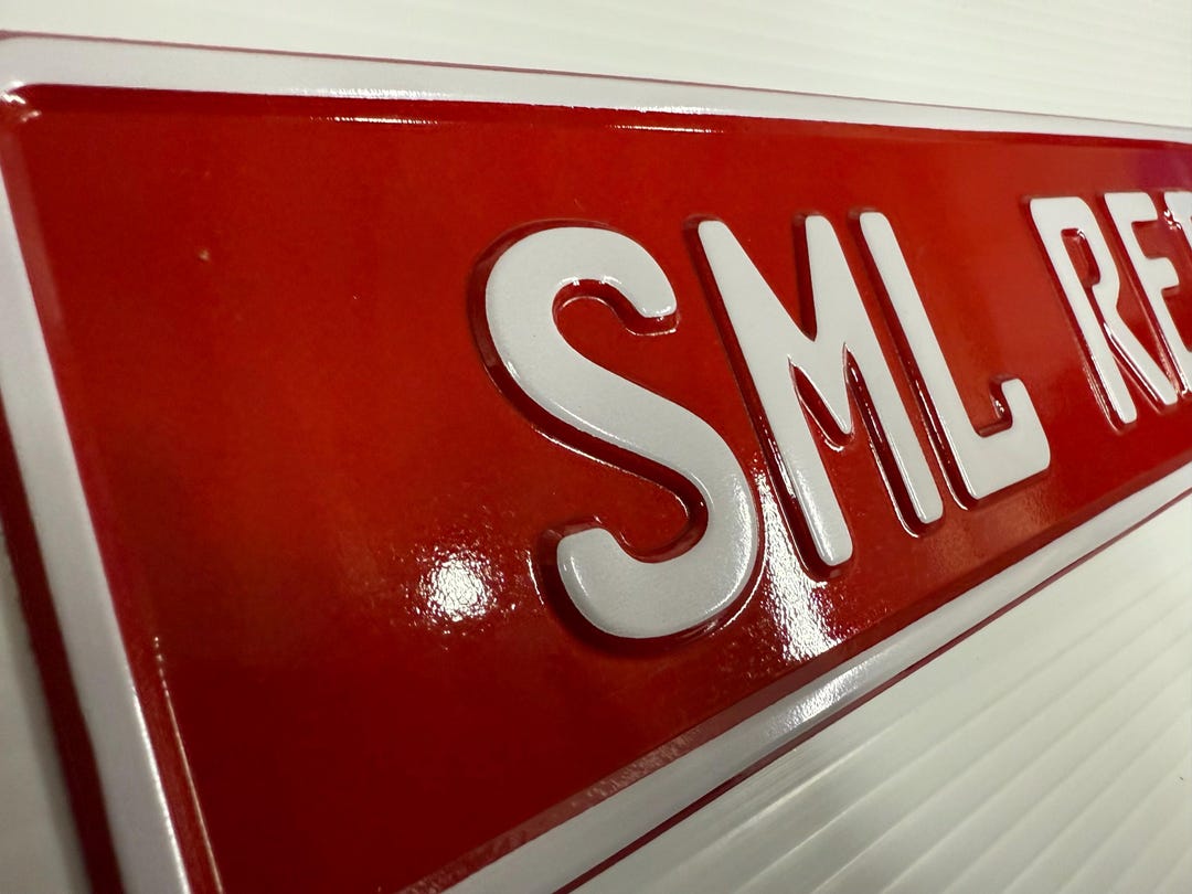 Small Custom Red Personalised 3D Pressed Trucker Show Plate Embossed ...