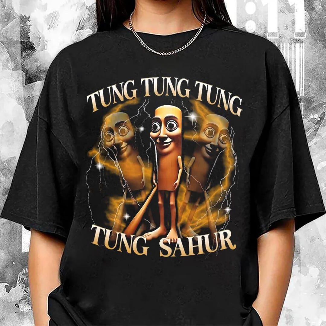 Tung Tung Tung Sahur Baseball Bat Meme T-shirt, Tung Tung Tung Sahur ...