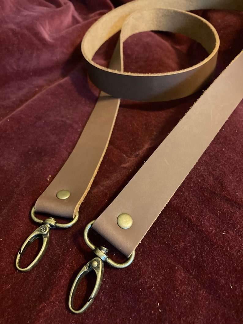 Replacement purse straps genuine leather 1 inch wide. Brown | Etsy