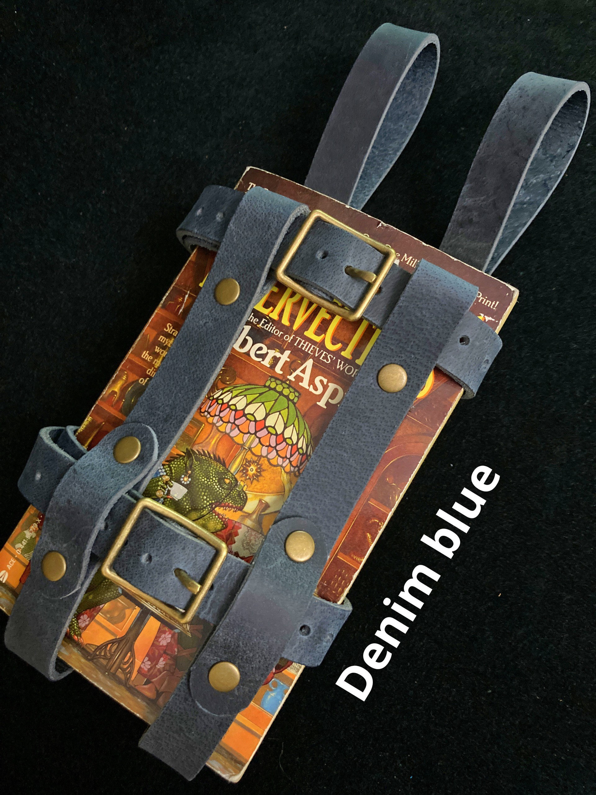 Book Holster, Leather Strap holster/ for paperback book, journal ...