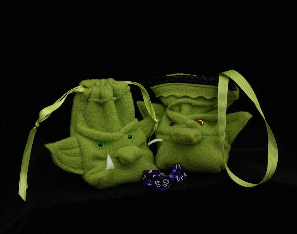 Dice Bag Small Pouch Orc Goblin Ogre Monster Drawstring - Etsy