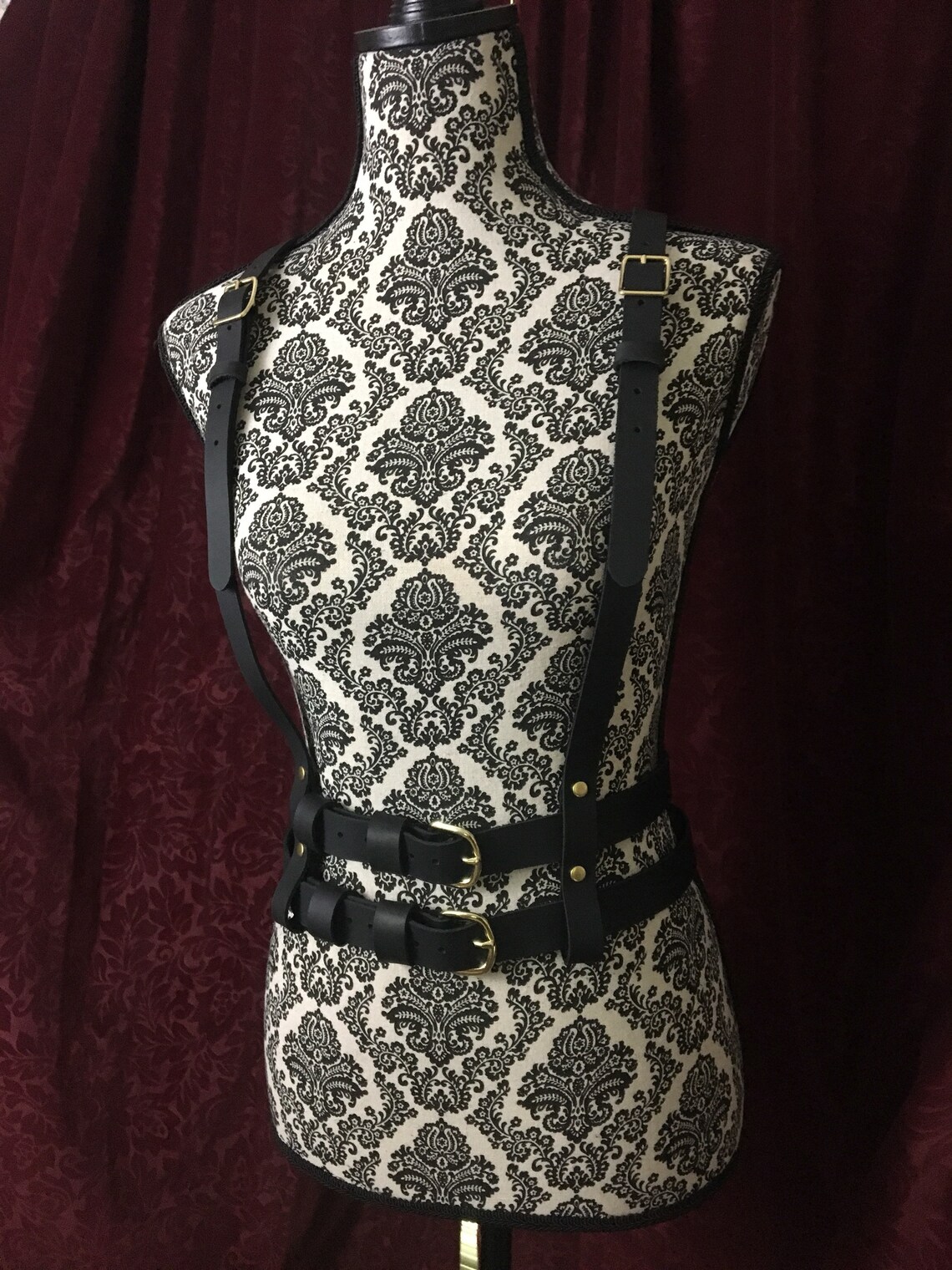 Leather Harness Suspenders Connected to Double Belt Custom | Etsy