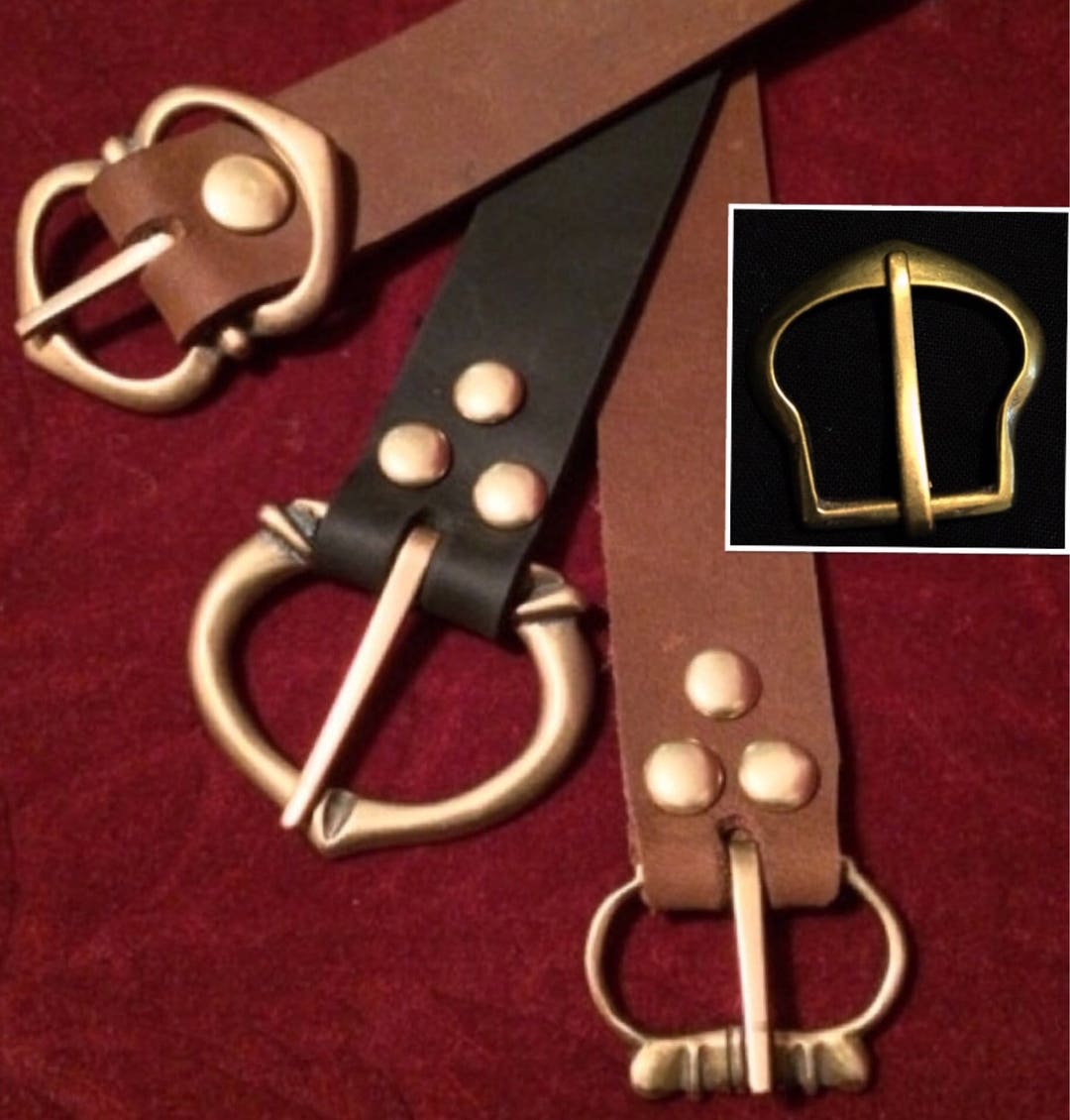 Medieval Leather Belt – Renaissance, Reproduction Brass Buckle, SCA ...