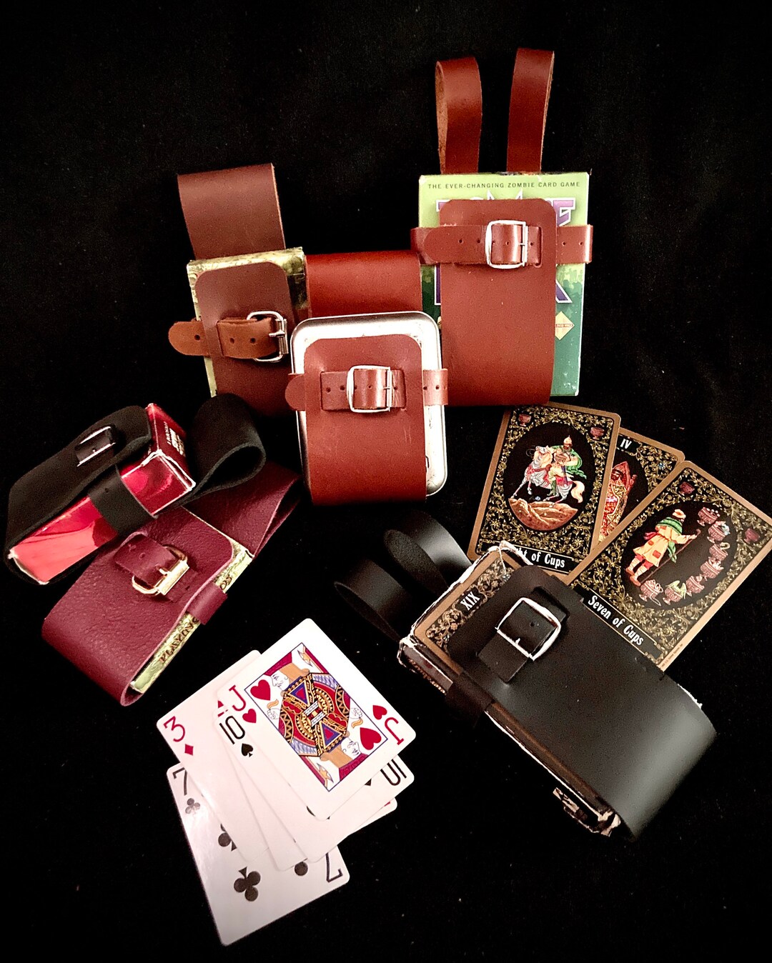 Leather Card Holster, Belt Pouch for Tarot, Playing Cards - Etsy