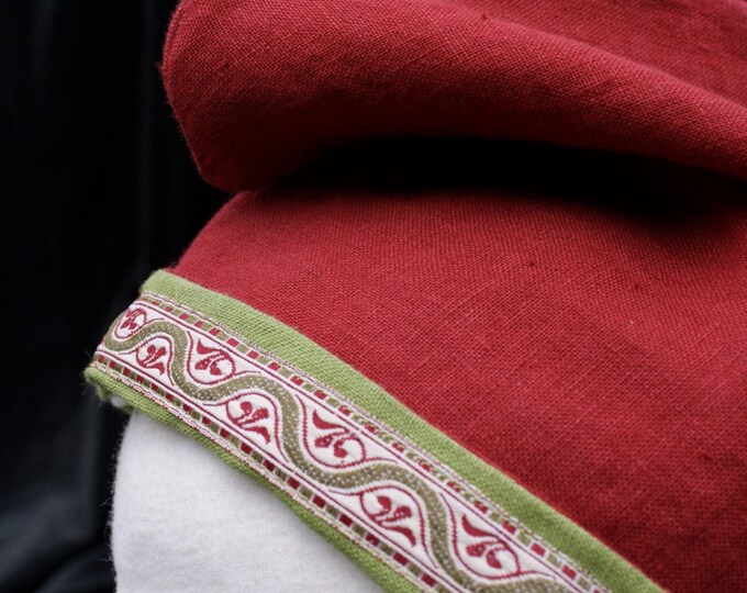 Phrygian Cap in Dark Red Linen -reverses to Lime Green, Fully ...