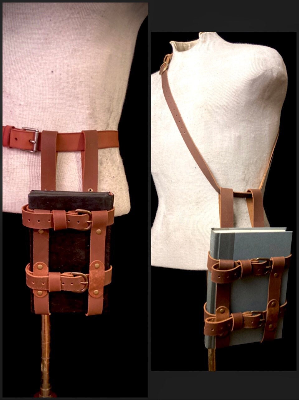 Book holster, Strap holster for hardcover books, large books, journals ...