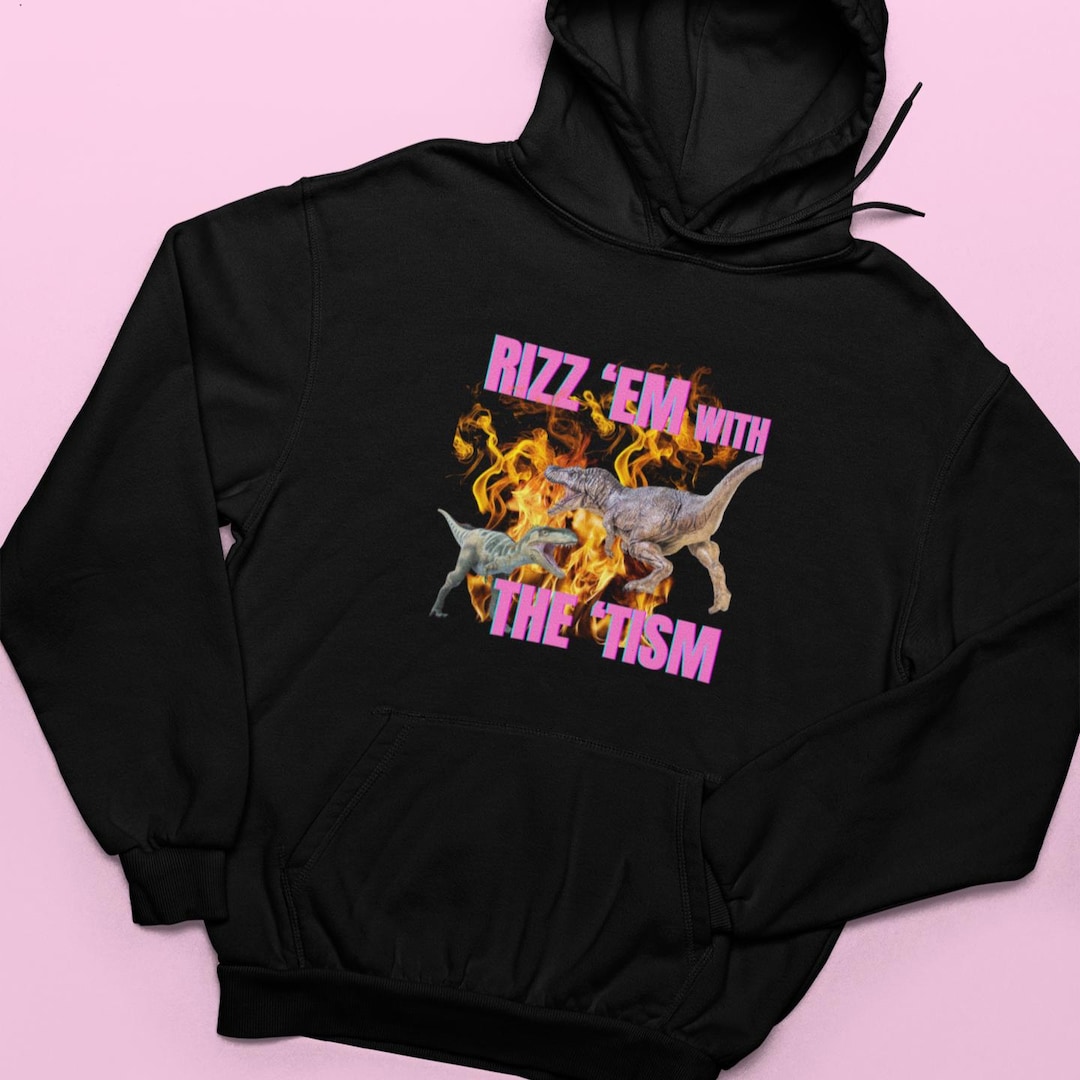 Dino Rizz 'em Hoodie | Funny Neurodivergent Design | Neurodiverse ...