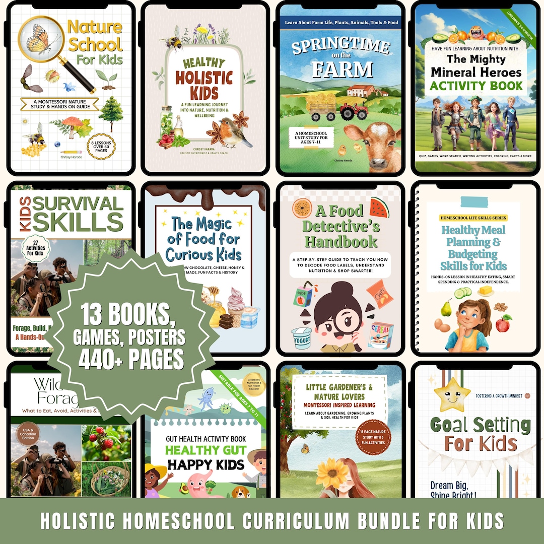 Homeschool Curriculum Bundle Kids Printable, Life Skills Workbook ...