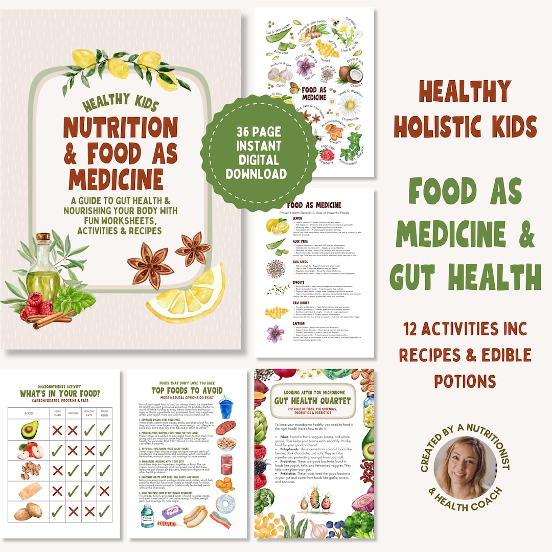 Kids Nutrition & Health Activity Book: Food as Medicine, Gut Health ...