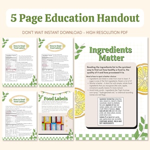 Food Label Guide: Nutrition Facts, Healthy Eating (5-page Printable) - Etsy
