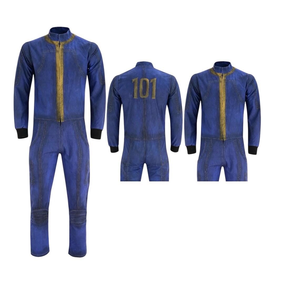 Vault Dweller Jumpsuit | Blue Gold Cosplay Costume, Number 101 Print ...