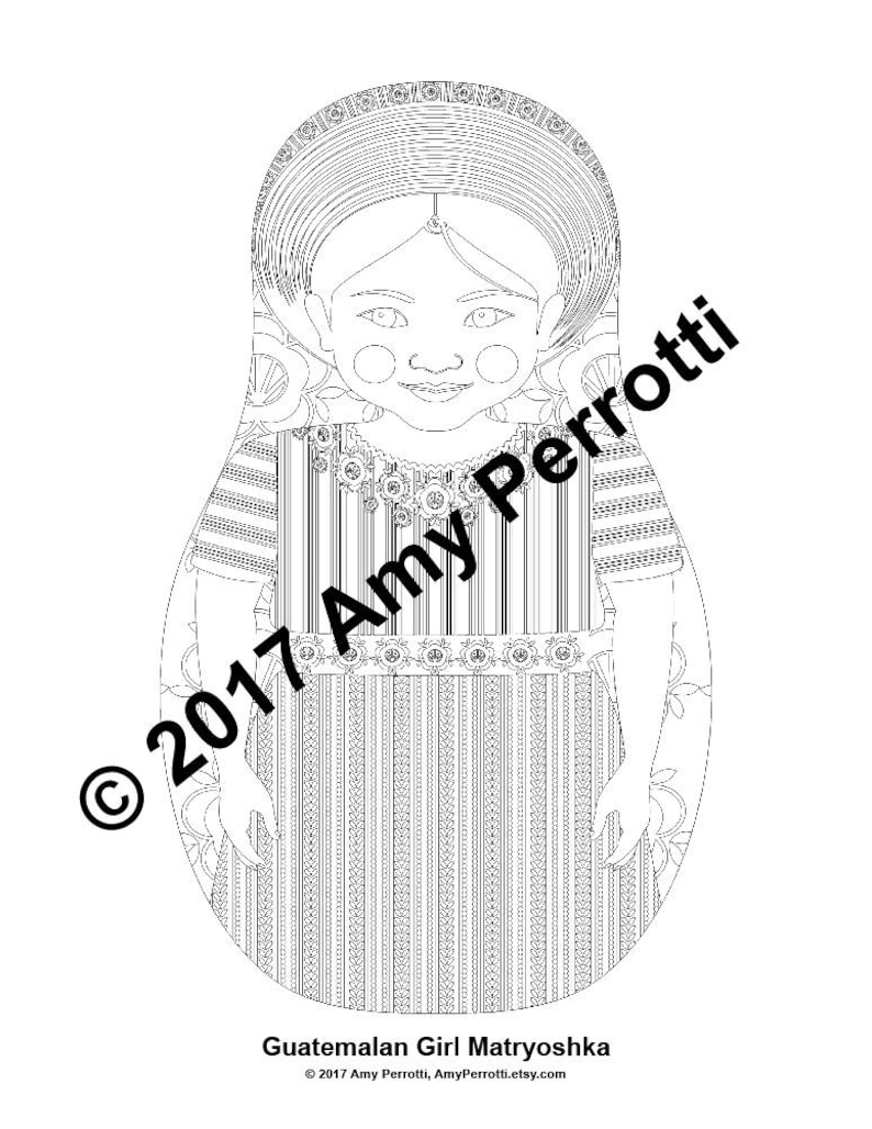 Guatemalan Coloring Sheet Printable File, Traditional Folk Dress ...