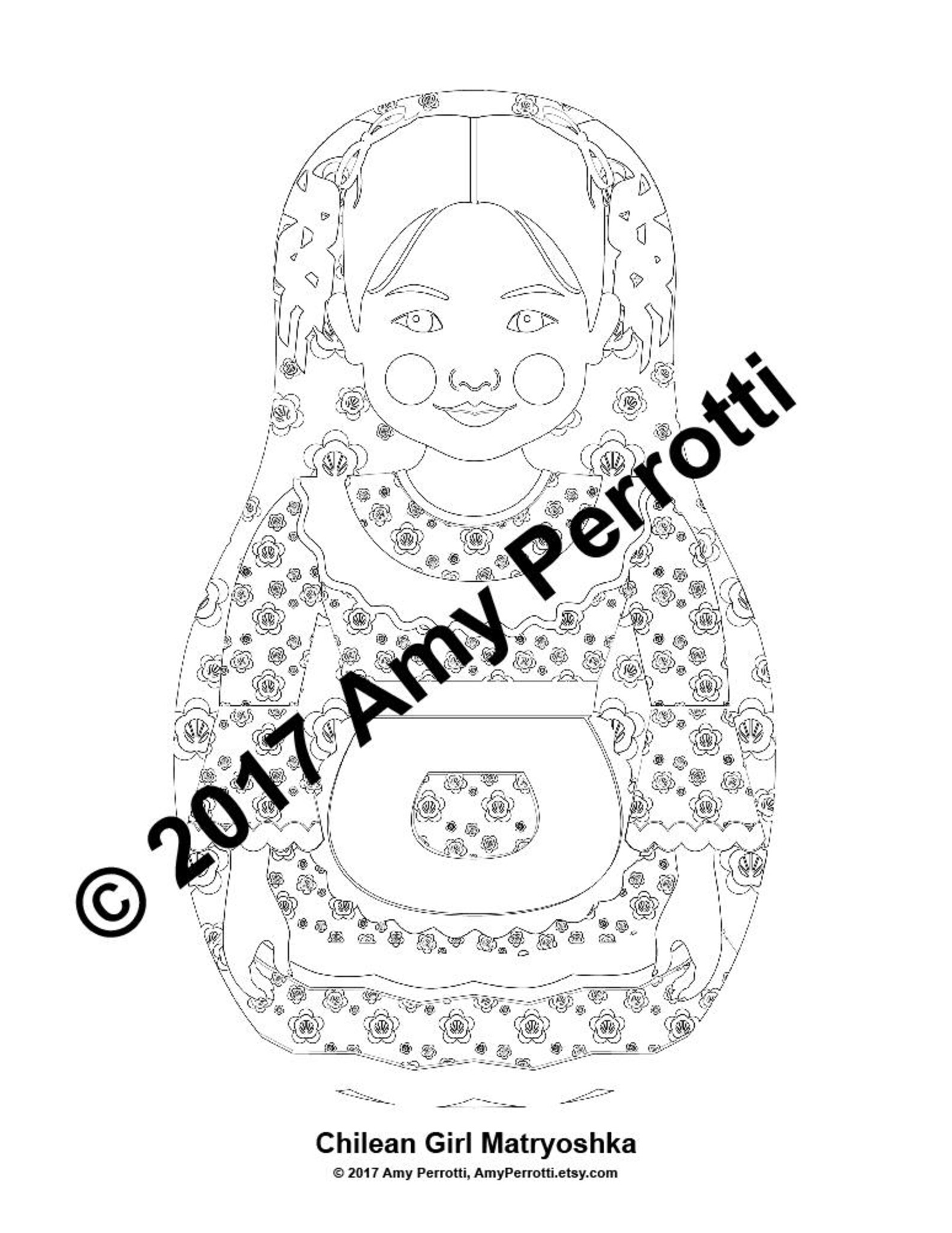 Chilean Coloring Sheet Printable File, Traditional Folk Dress ...