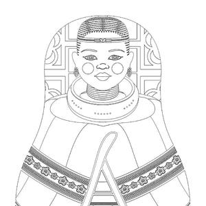 South African, Ndebele Coloring Sheet Printable File, Traditional Folk ...