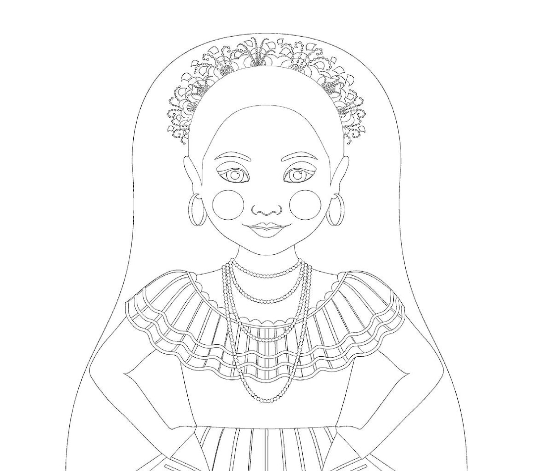 Nicaraguan Coloring Sheet Printable File, Traditional Folk Dress ...