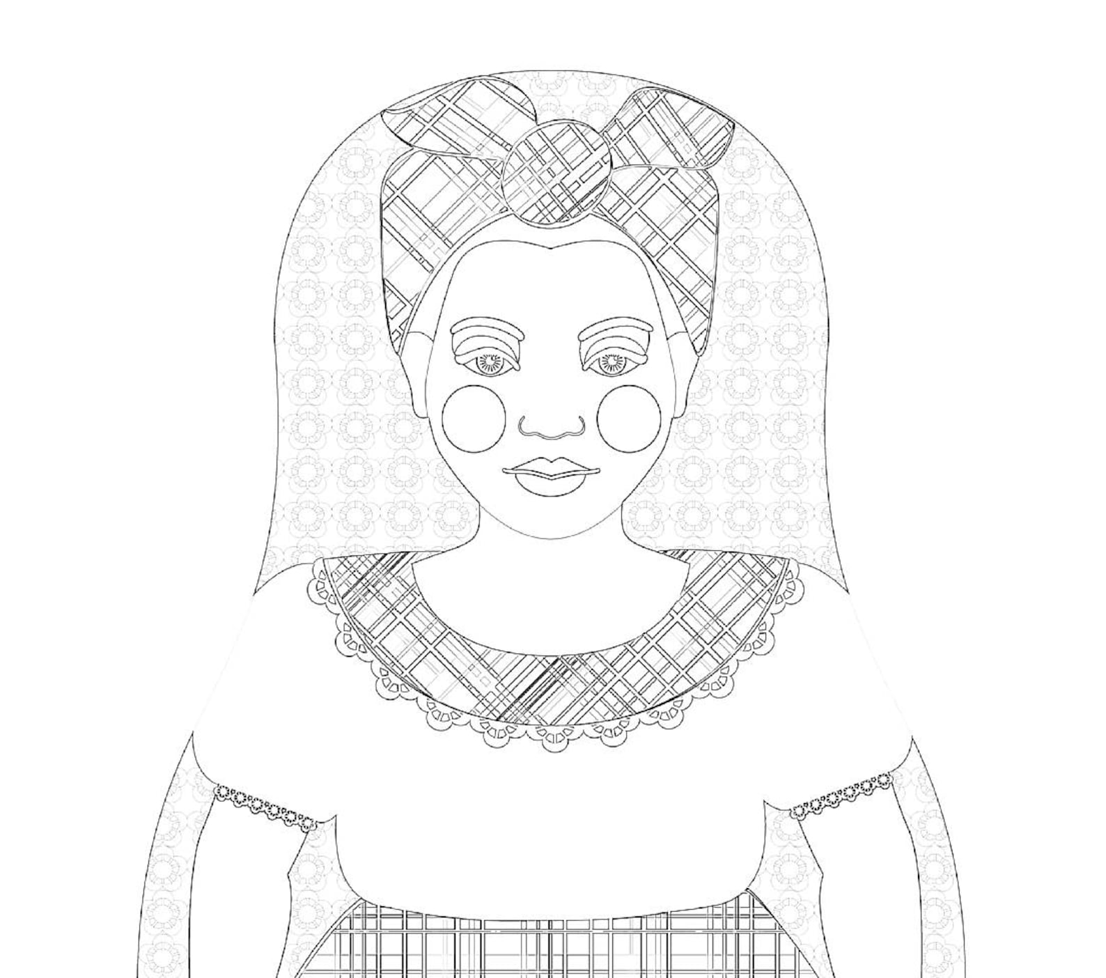 Jamaican Coloring Sheet Printable File Traditional Folk - Etsy