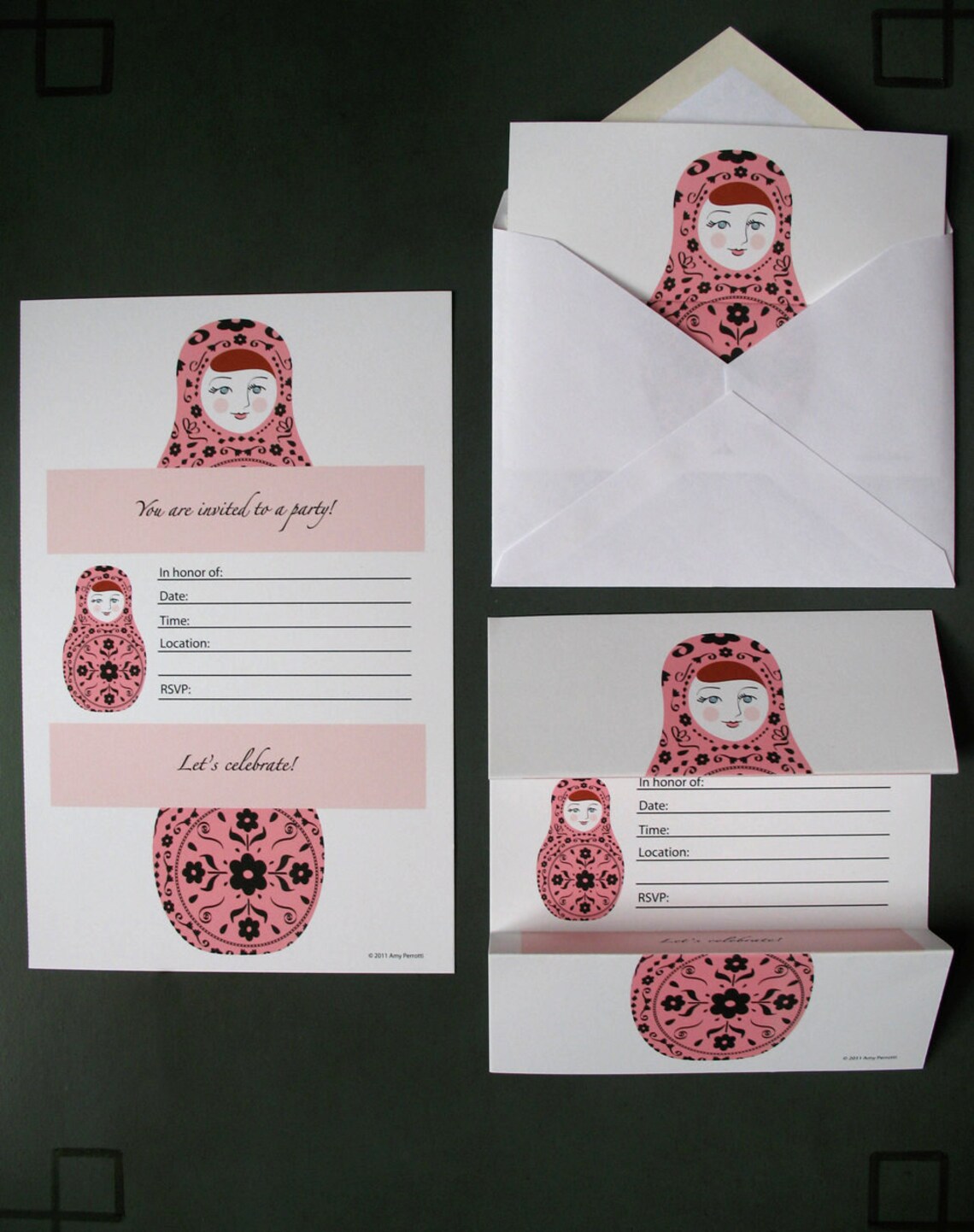 Matryoshka Party Invitation Printable File, Russian Babushka Dolls ...
