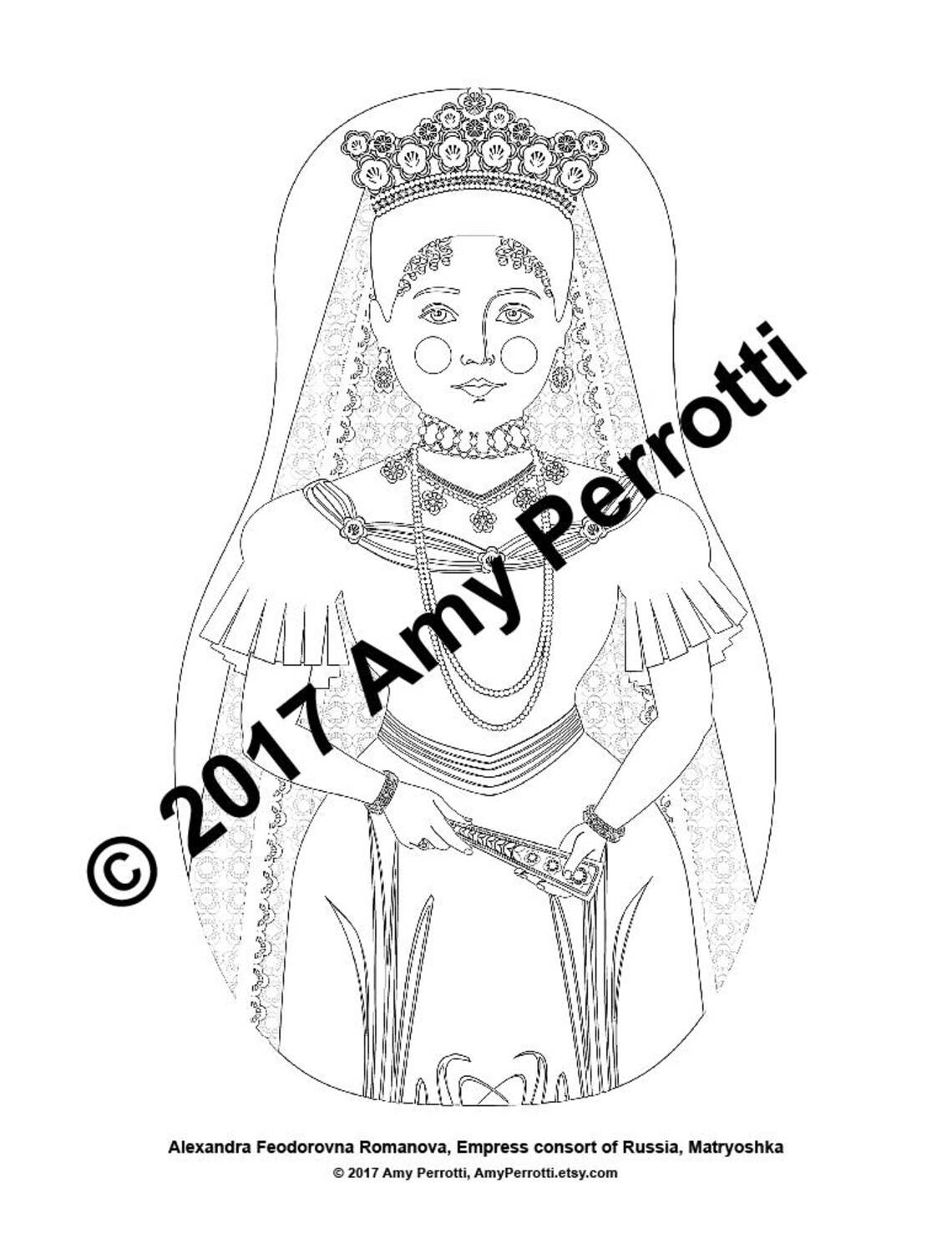Russian Alexandra Feodorovna Romanova Coloring Sheet - Etsy
