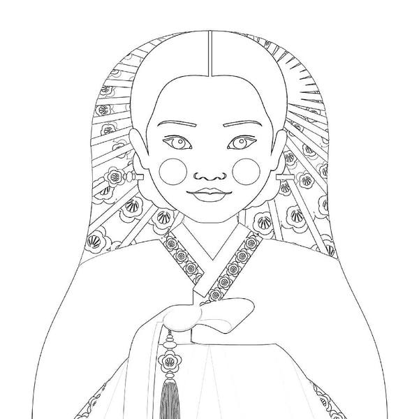 Guatemalan Coloring Sheet Printable File, Traditional Folk Dress ...