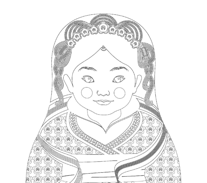 Chinese, Hanfu Coloring Sheet Printable File, Traditional Folk Dress ...