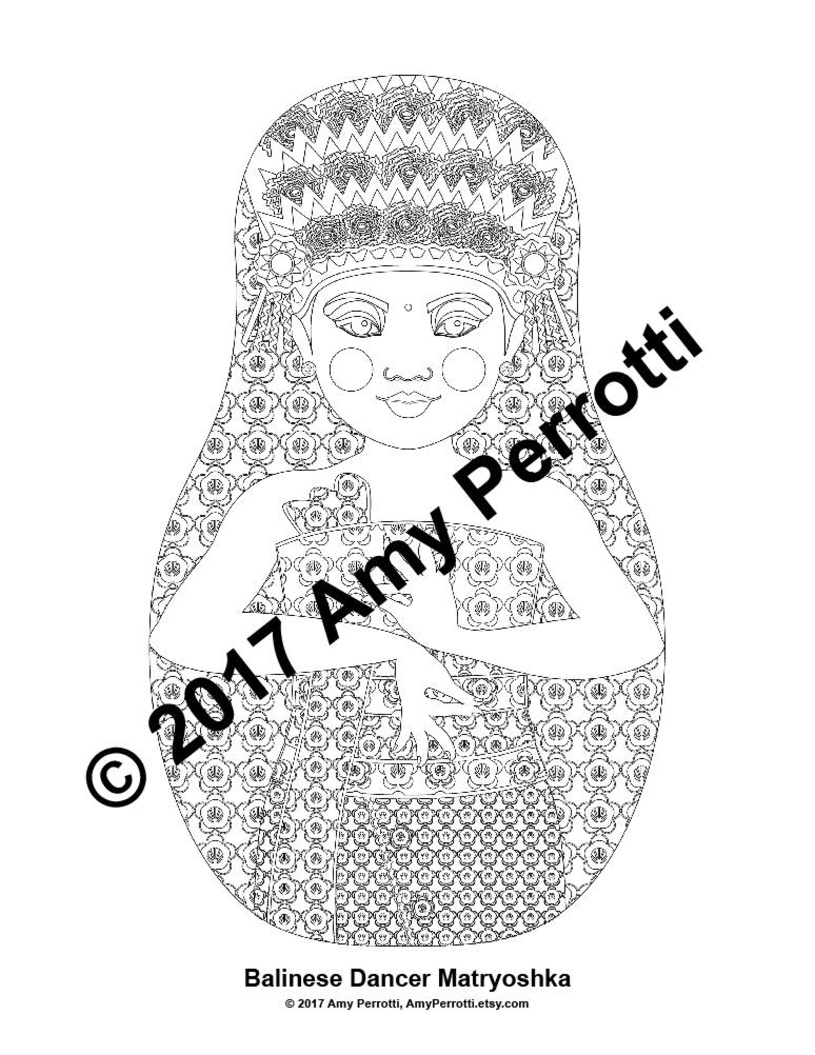 Balinese Dancer Coloring Sheet Printable File, Traditional Folk Dress ...